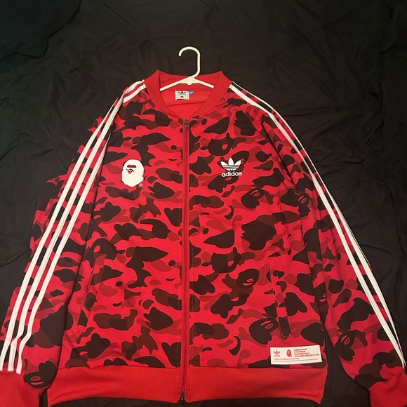 Bape | Jackets & Coats | Adidas Red Camo Track Jacket | Poshmark